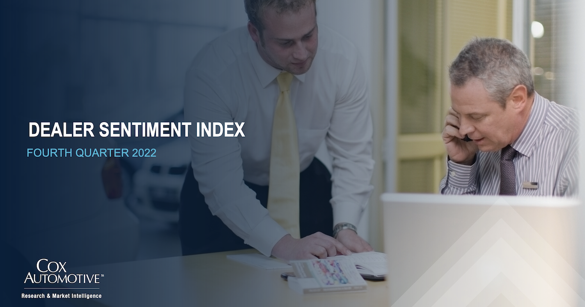 Cox Automotive Dealer Sentiment Index: U.S. Auto Dealers See Market ...