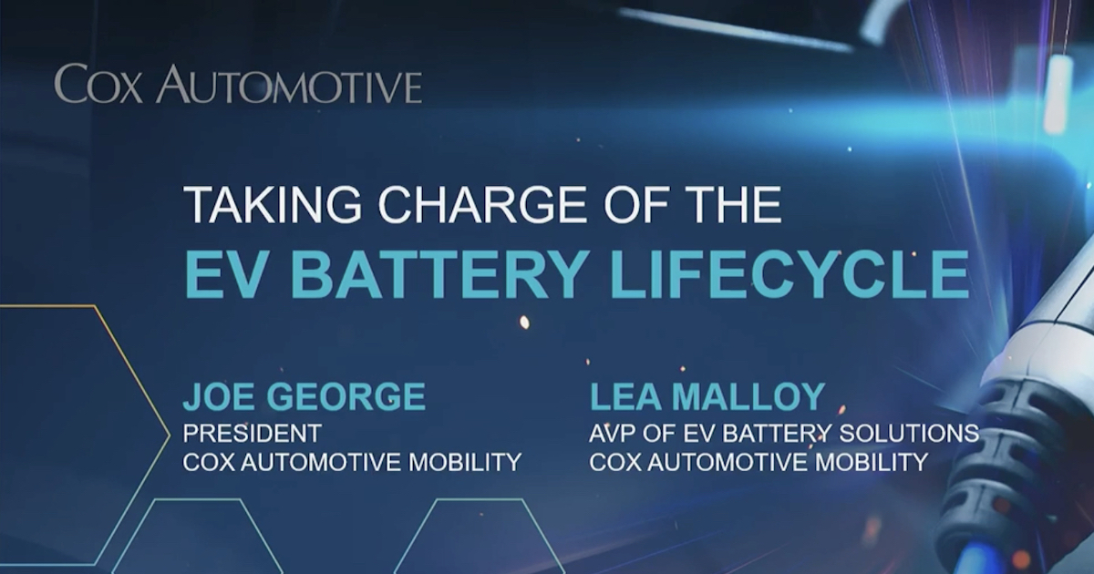Cox Automotive and EV Battery Lifecycle Management - Cox Automotive Inc.