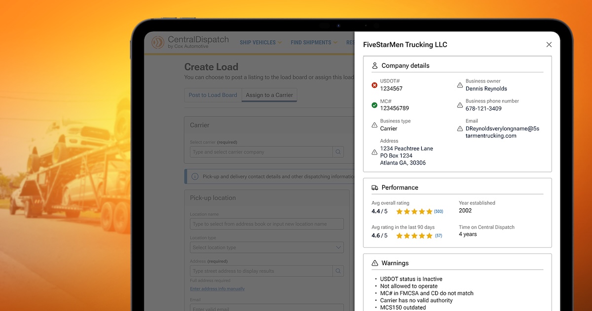 Central Dispatch Takes Carrier Verification to Next Level with Launch of Carrier Scorecard ...